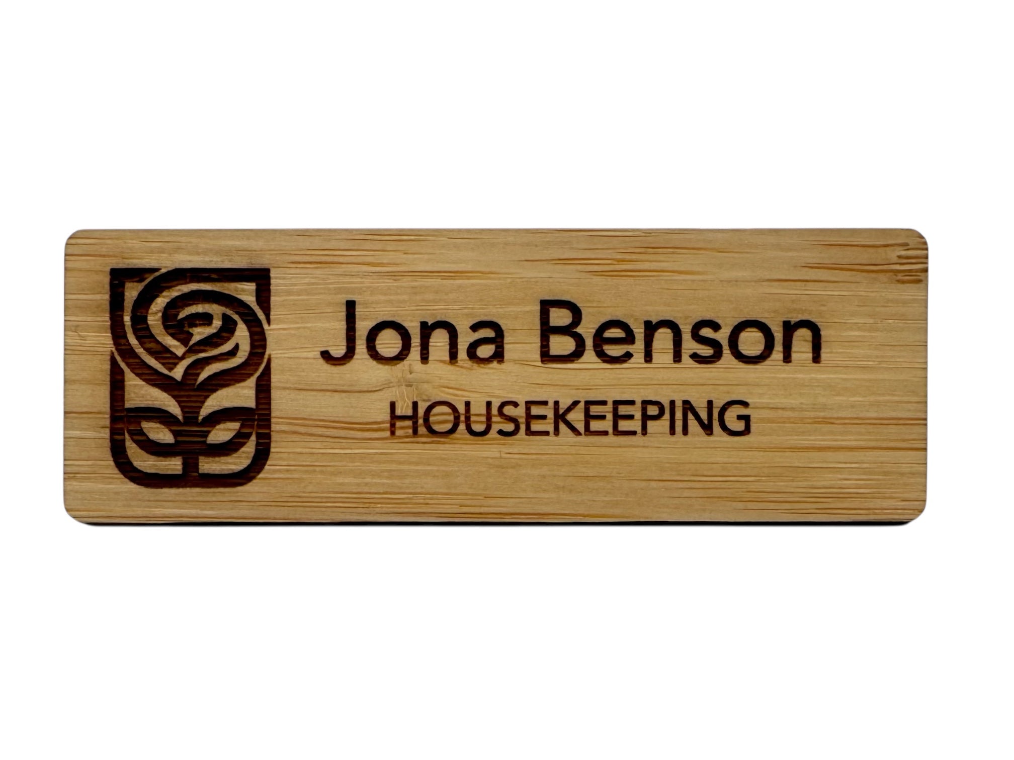 Bamboo 1" x 3" Name Tag