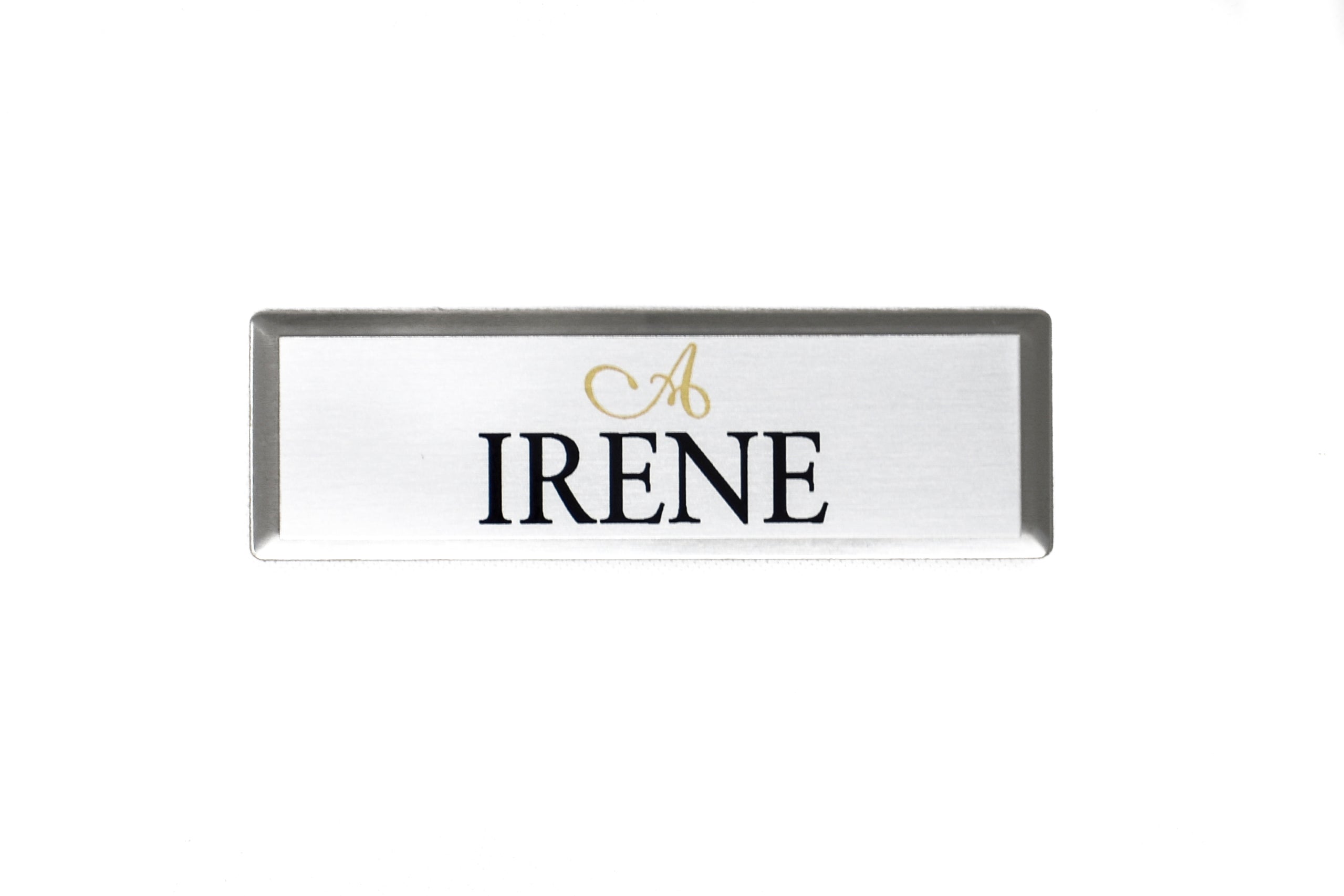 Silver Beveled Name Tag