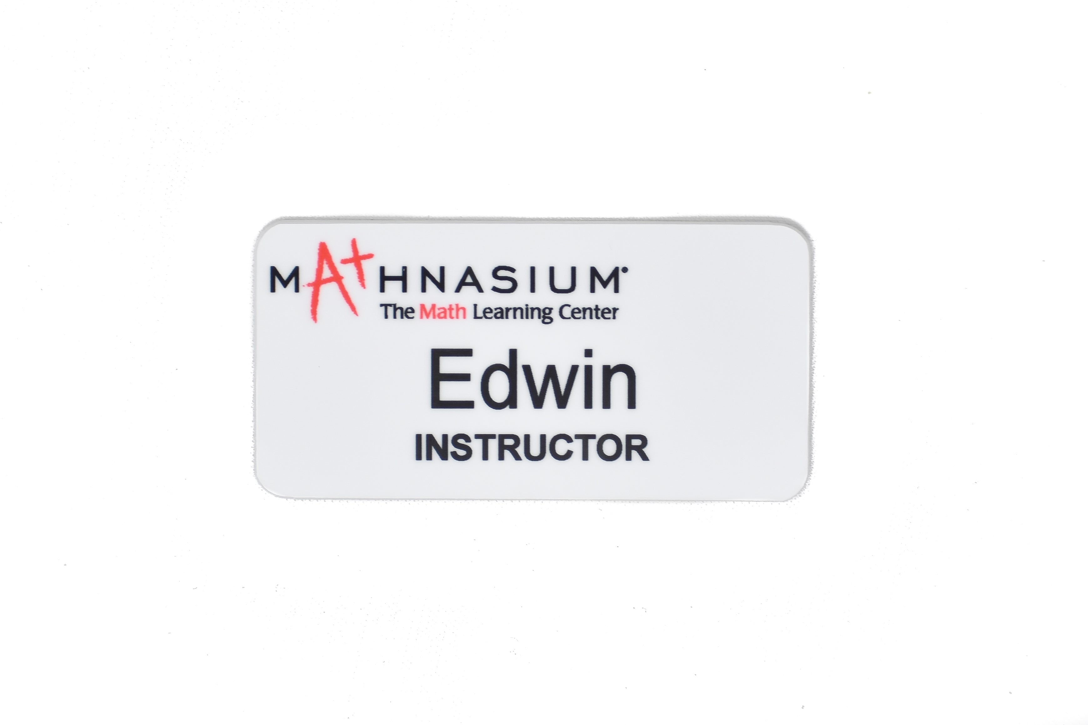 Mathnasium Unisub Plastic Name Tag with Magnet Backing