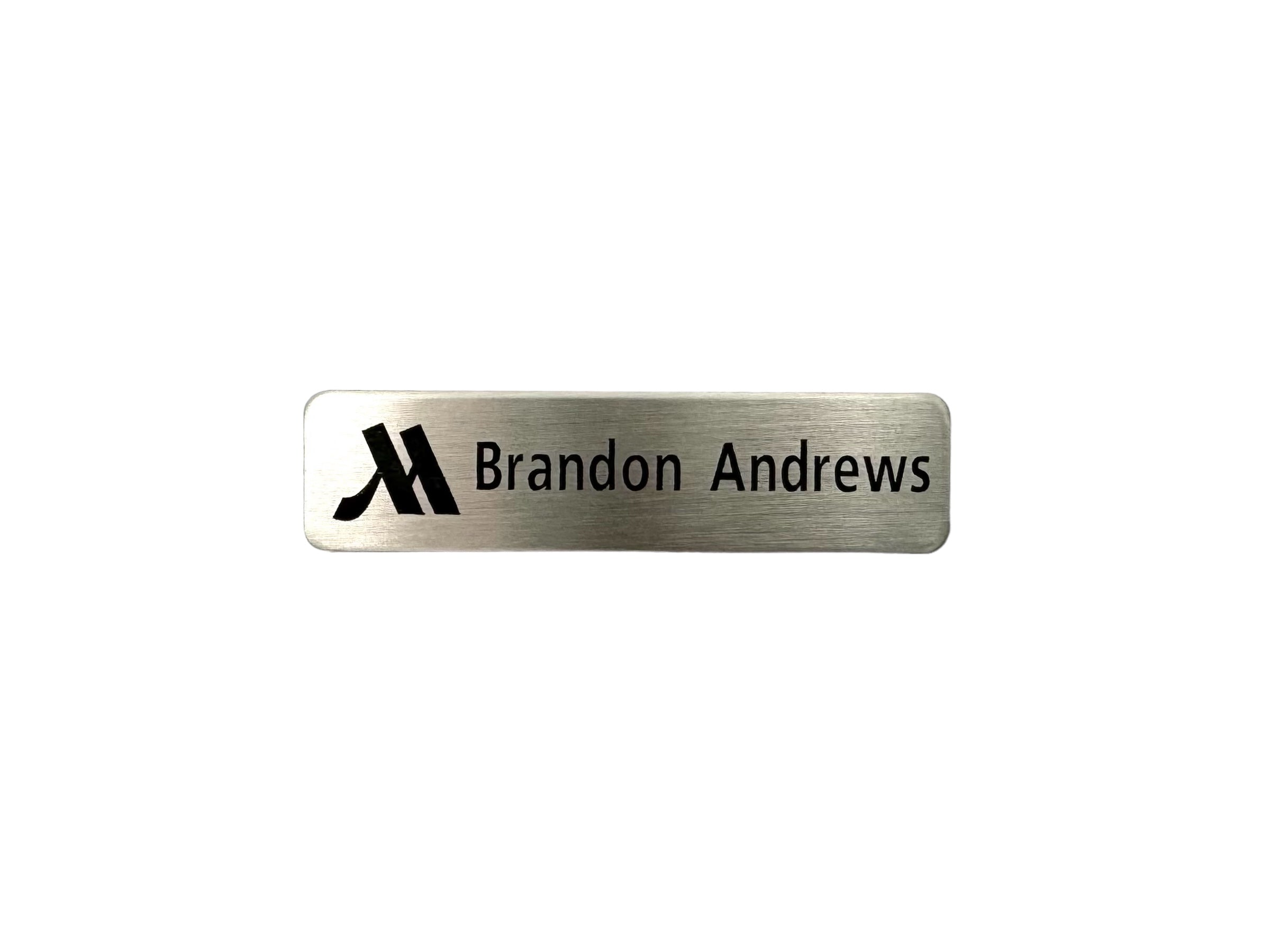 5/8" x 2 1/2" Silver Nickel Name Tag